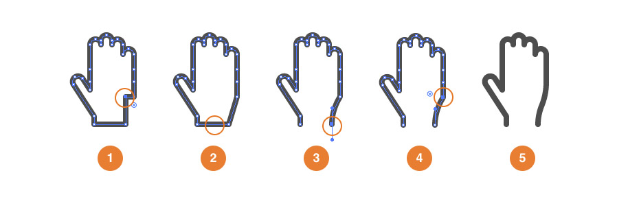 How to Draw a Multi-Touch Tap Gesture Vector Icon | Medialoot