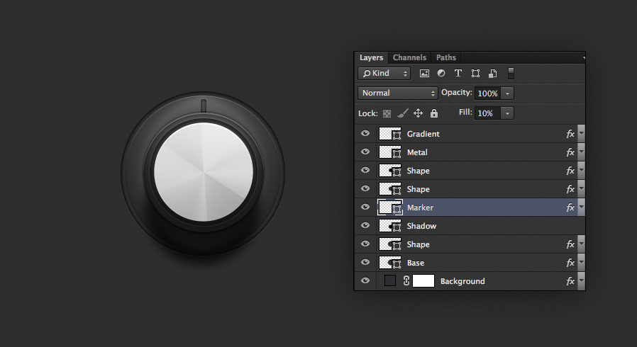 How to Create a Detailed Audio Rotary Knob Control in Photoshop ...