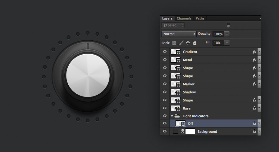 How to Create a Detailed Audio Rotary Knob Control in Photoshop ...