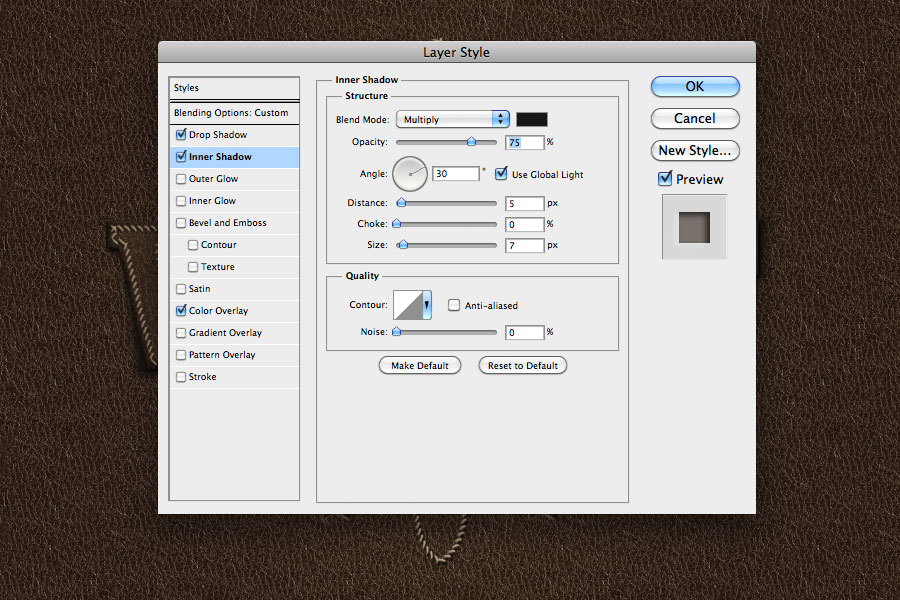 Create an Easy Stitched Leather Type Effect in Photoshop | Medialoot